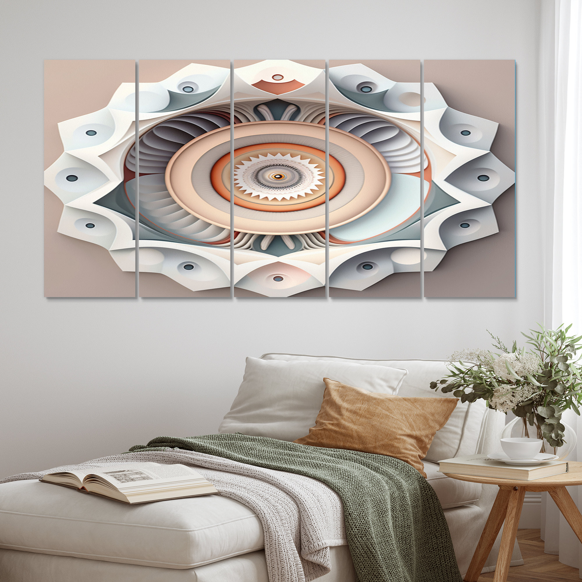 Design Art Visionary Dream Retro Mandala On White VII - Abstract ...