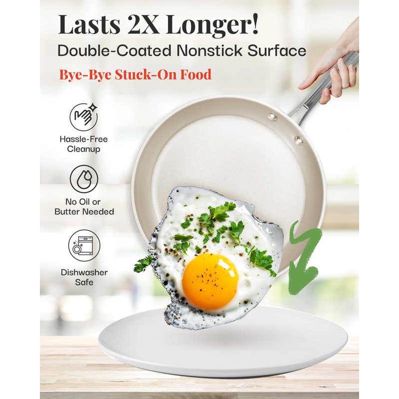 Gotham Steel Naturals Cream 12 Inch Nonstick Ceramic Fry Pan | Wayfair