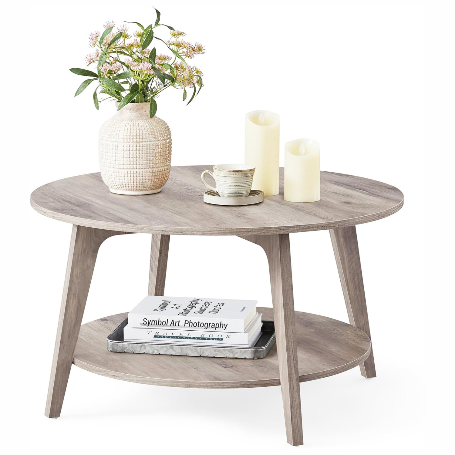 Ameriwood 2 Tier Round Coffee Table with Storage | Wayfair