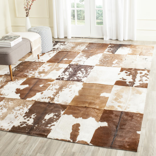Foundry Select Fazeley Hand Woven Leather Geometric Rug & Reviews | Wayfair