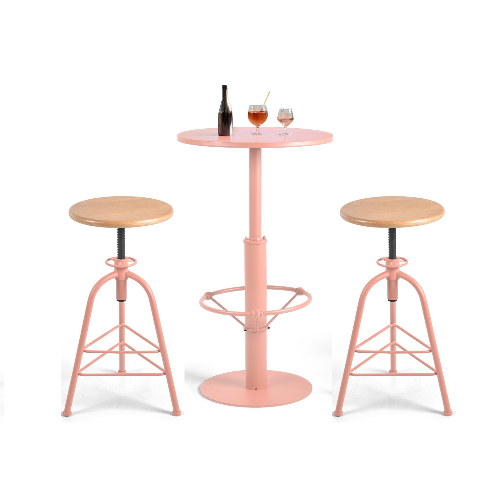 Williston Forge 3-Piece Bar Table & 2 Backless Stools Set For Pub ...