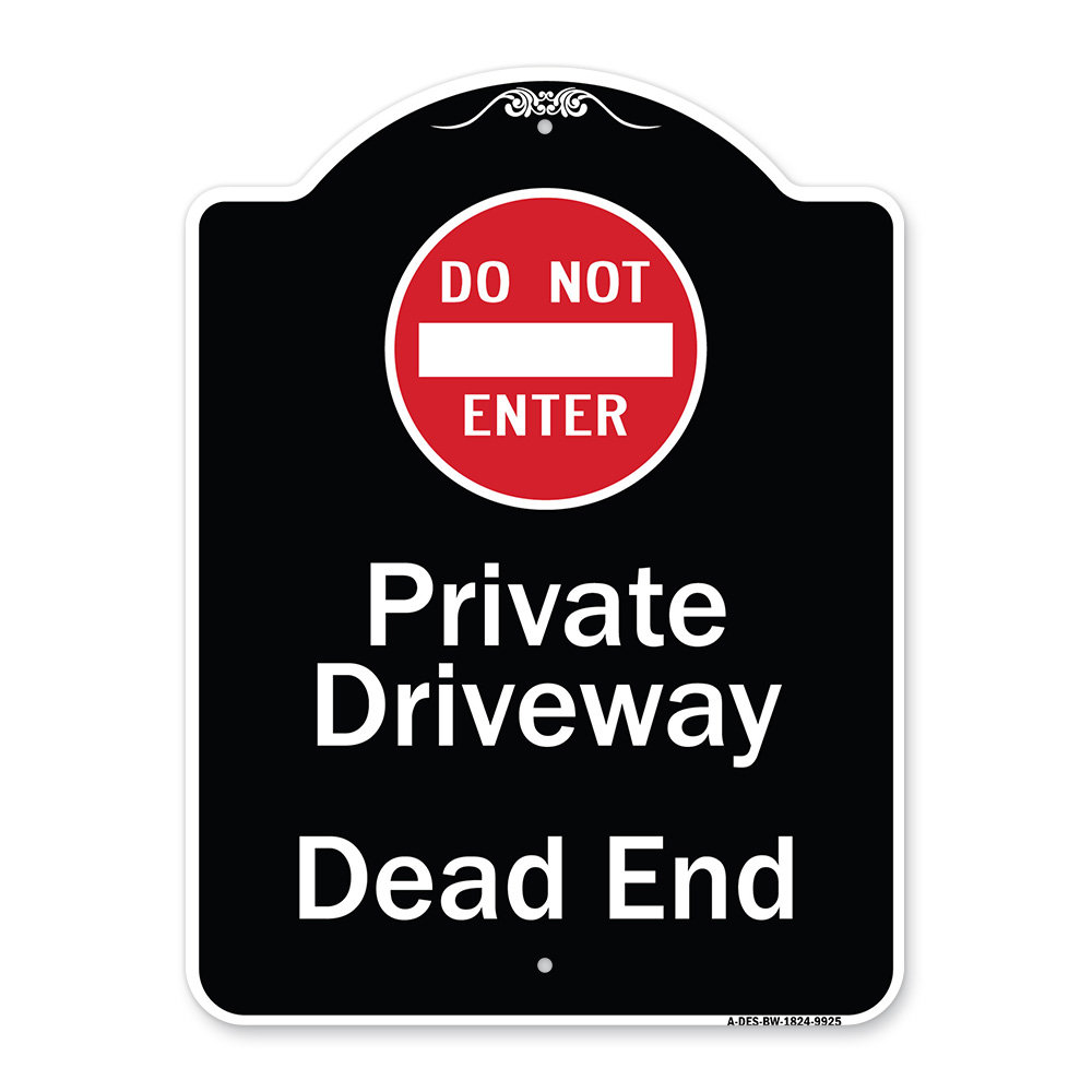 SignMission Signmission Designer Series Sign - Private Driveway Dead ...