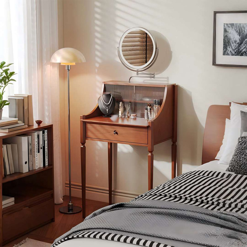 Wrought Studio™ Solid Wood Vintage Vanity Table | Wayfair