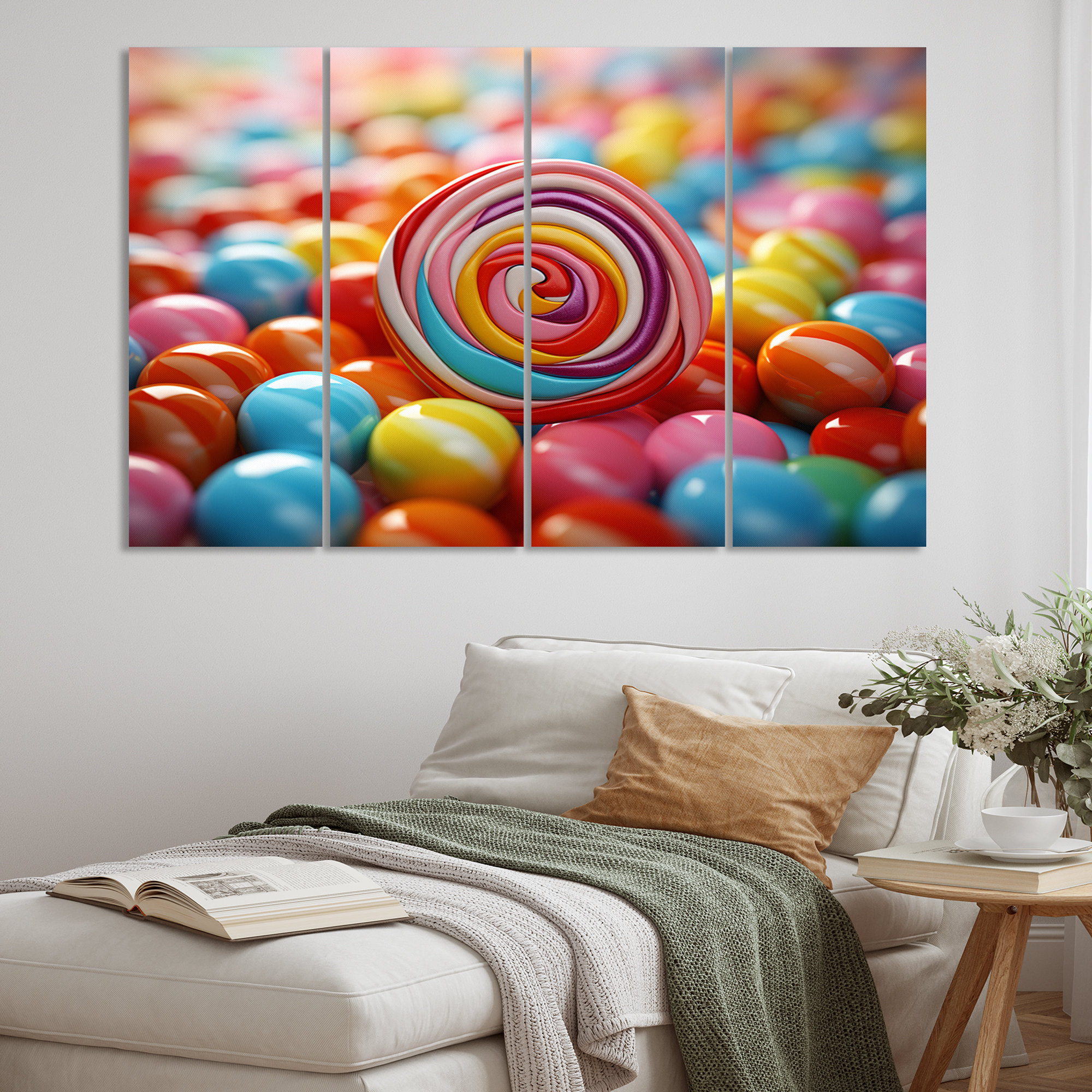 Ebern Designs Lollypop Popart I On Canvas 4 Pieces Print | Wayfair