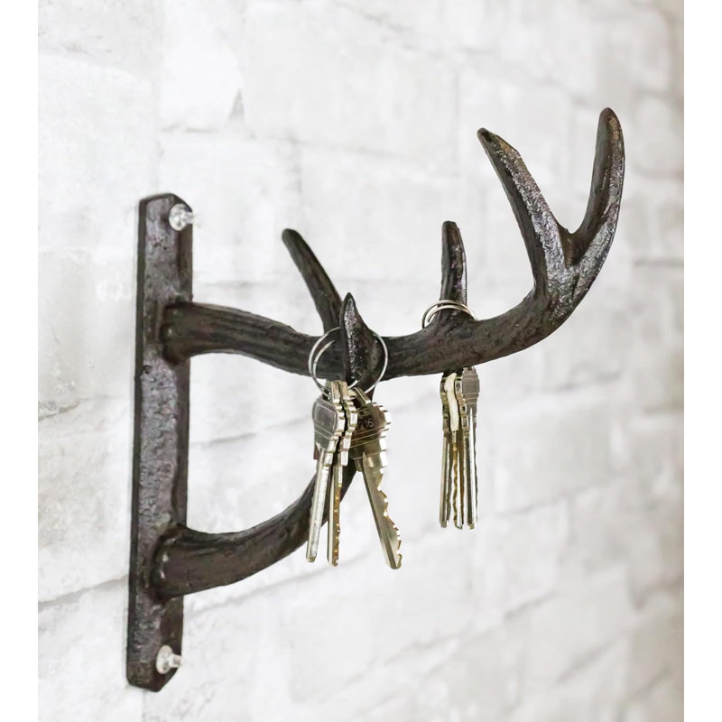 Millwood Pines Cast Iron Vintage Western Rustic Stag Deer Antlers Multi ...