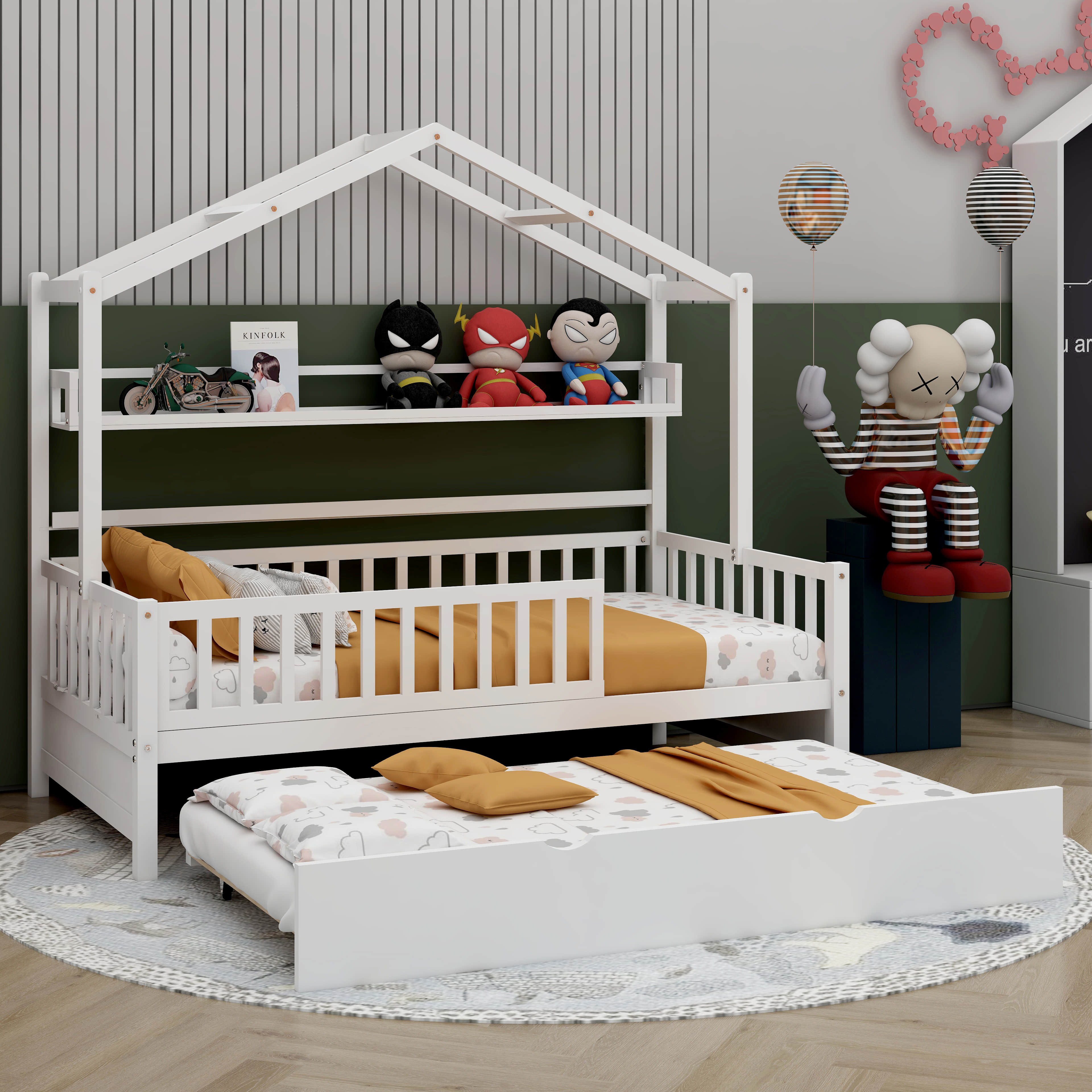 Harper Orchard Olga Wooden Twin Size Kids Bed with Trundle & Reviews ...
