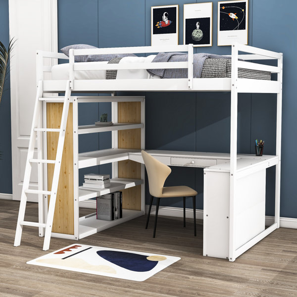 Harriet Bee Hadees Full Platforms Loft Bed with Built-in-Desk by ...