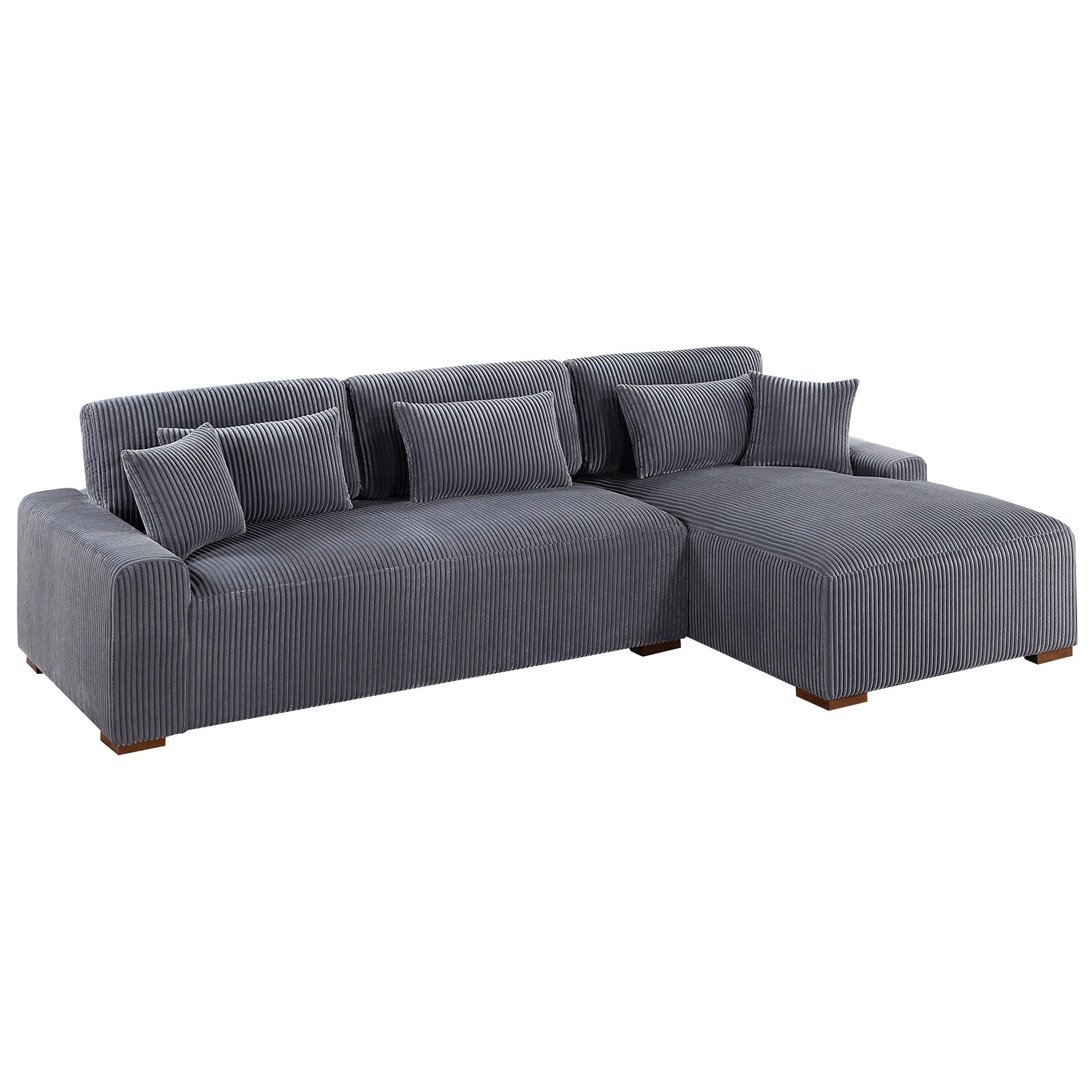 Latitude Run® 2Pc Sectional Set XL Plush Corduroy Fabric LAF Sofa RAF ...