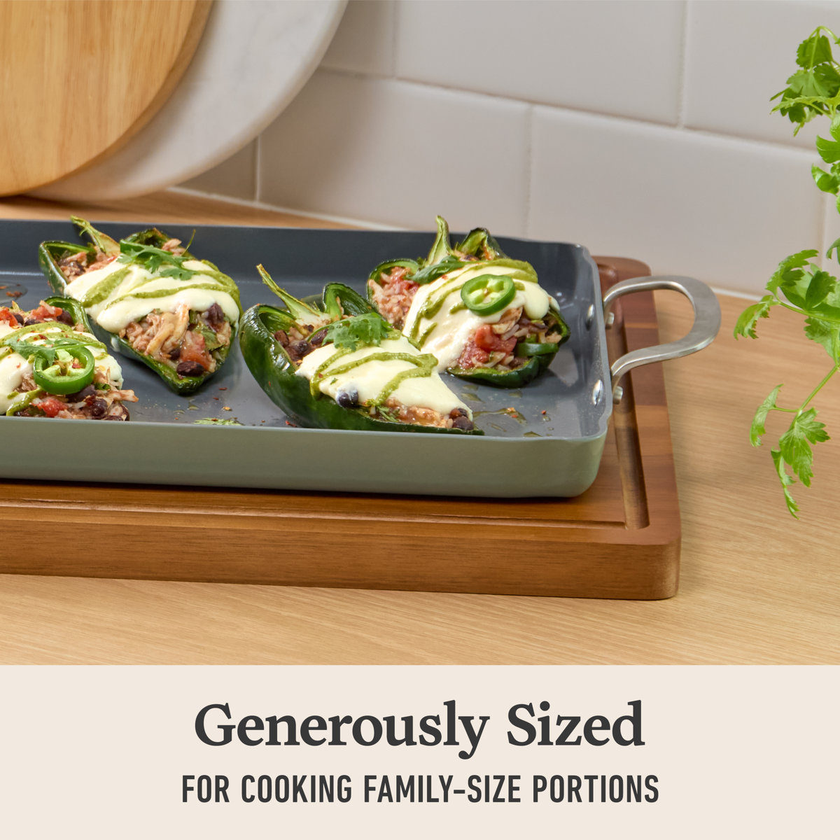 Calphalon Ceramic Nonstick Double Stovetop Griddle, Silver Ash ...