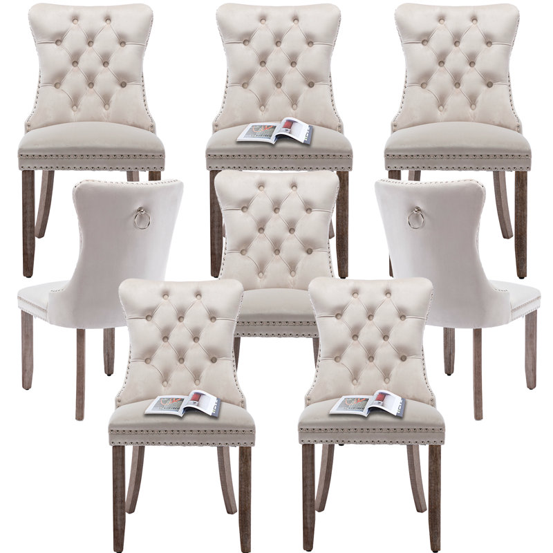 Red Barrel Studio® Modern Velvet High-End Nailhead Dining Chair (Set of ...