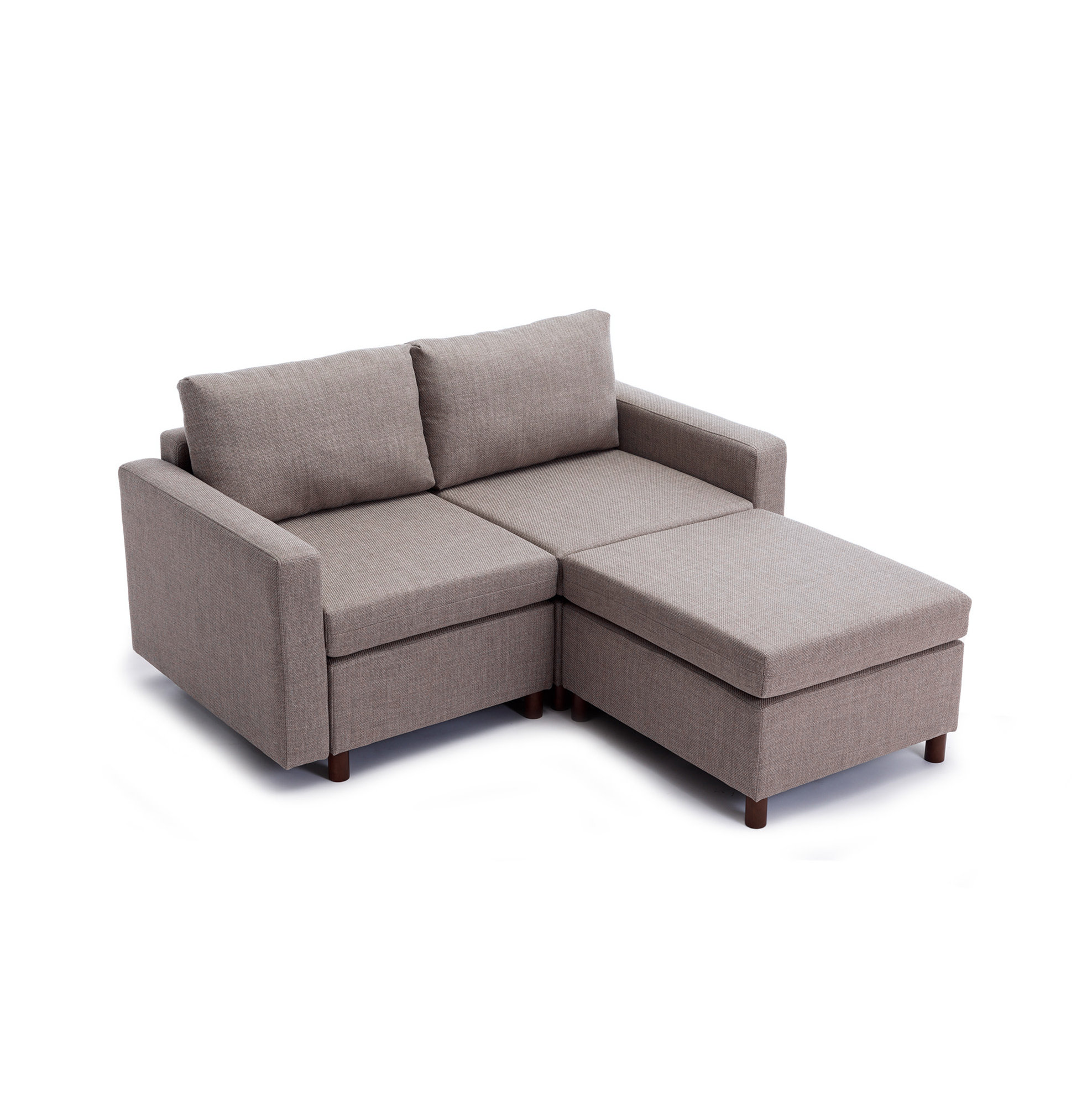 Latitude Run® 2 Seat Module Sectional Sofa Couch With 2 Ottoman for ...