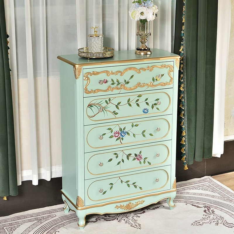 Liu's ink furniture Hand-Painted Accent Chest with 5 Drawers | Wayfair