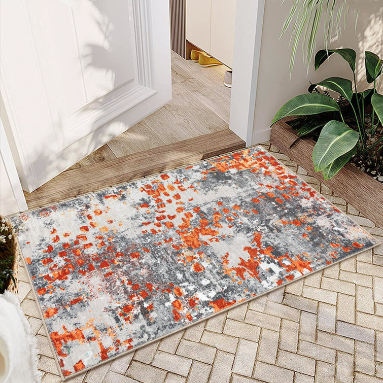 17 Stories Zarqa Washable Abstract Indoor Rug | Wayfair