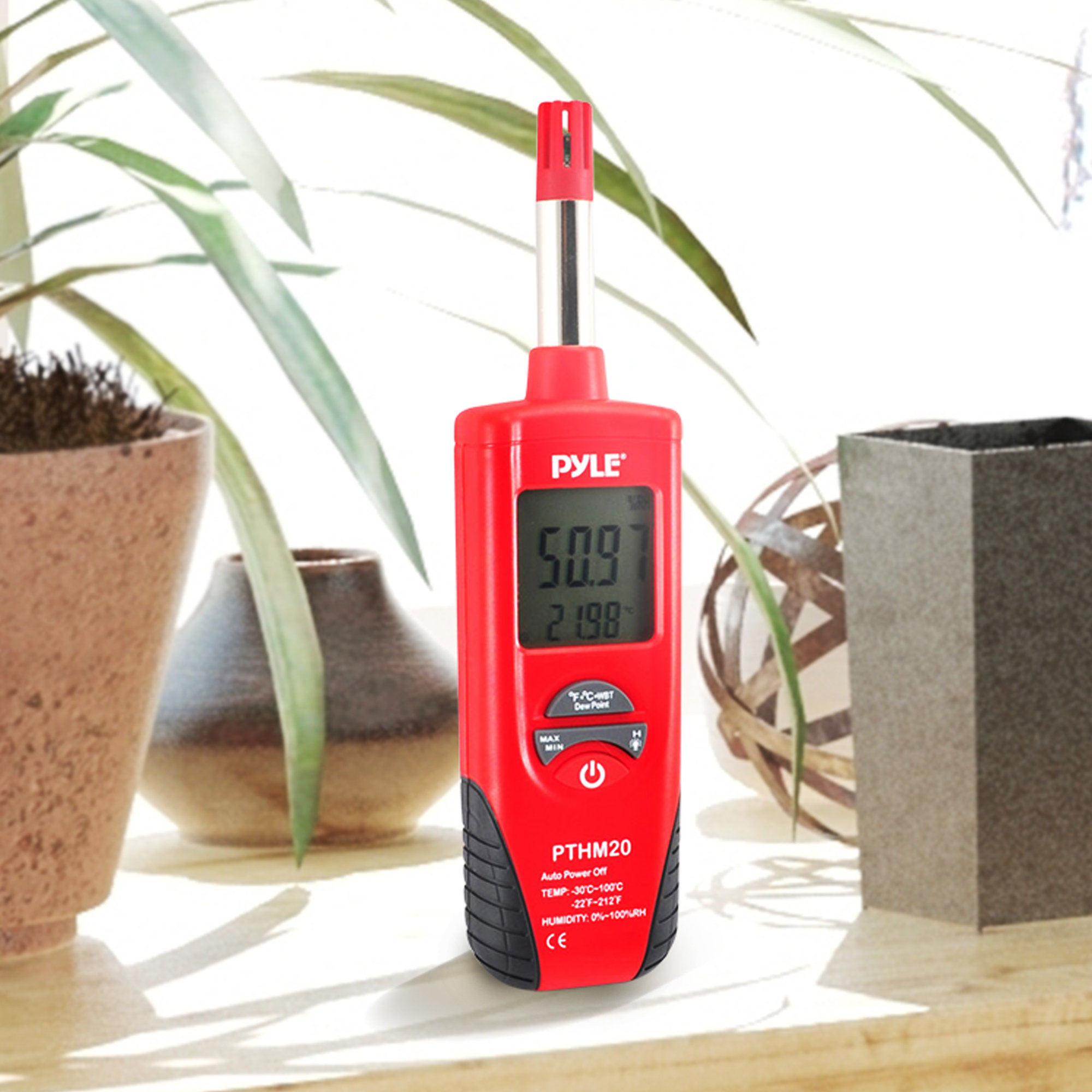 Pyle Temperature and Humidity Meter With Dew Point and Wet Bulb ...