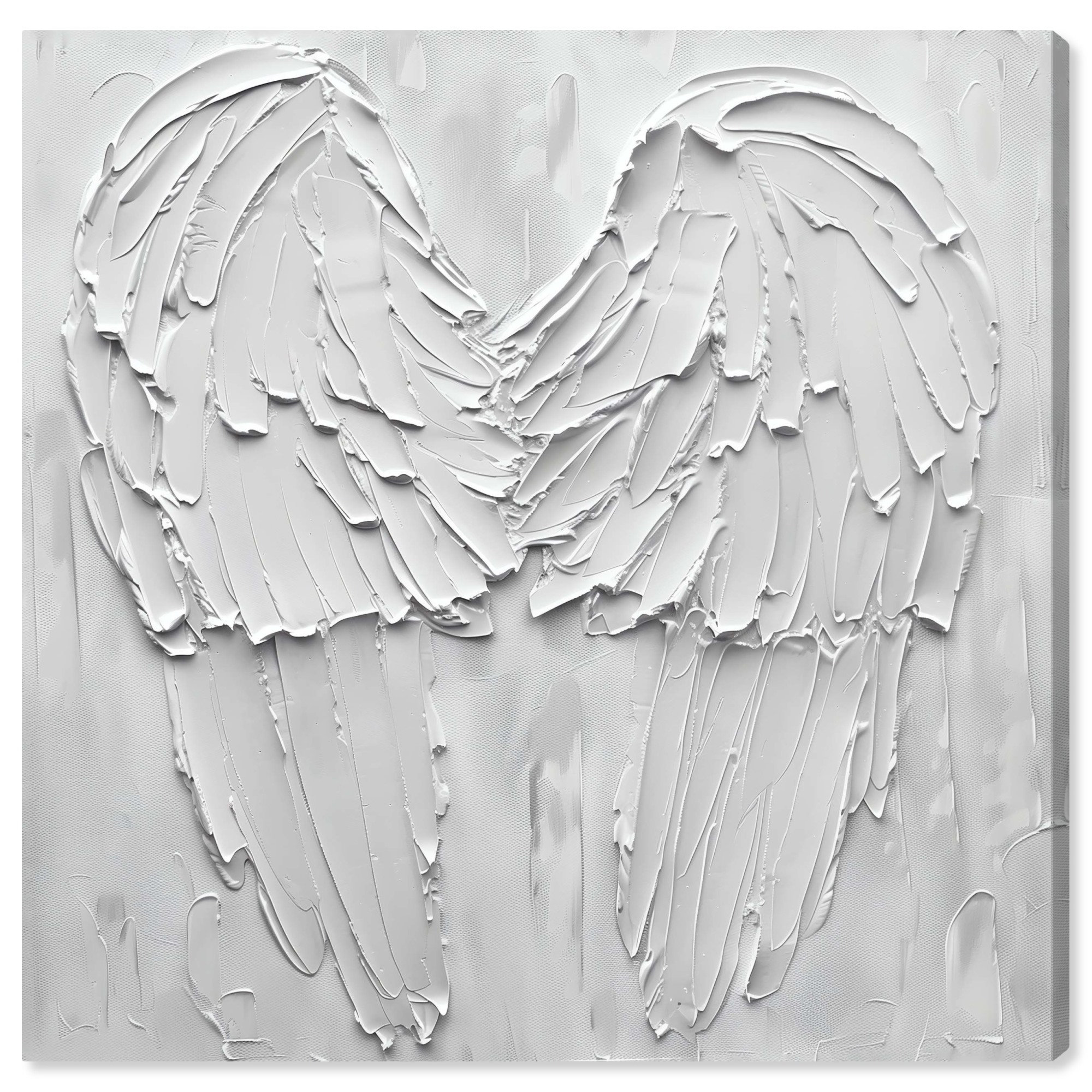Art Remedy Engrained Wings Canvas Elegant White Gold Wall Art by Art ...