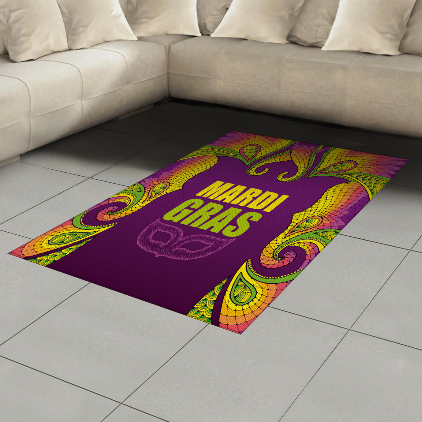 East Urban Home Mardi Gras High Density Long Fiber Poly Threads ...