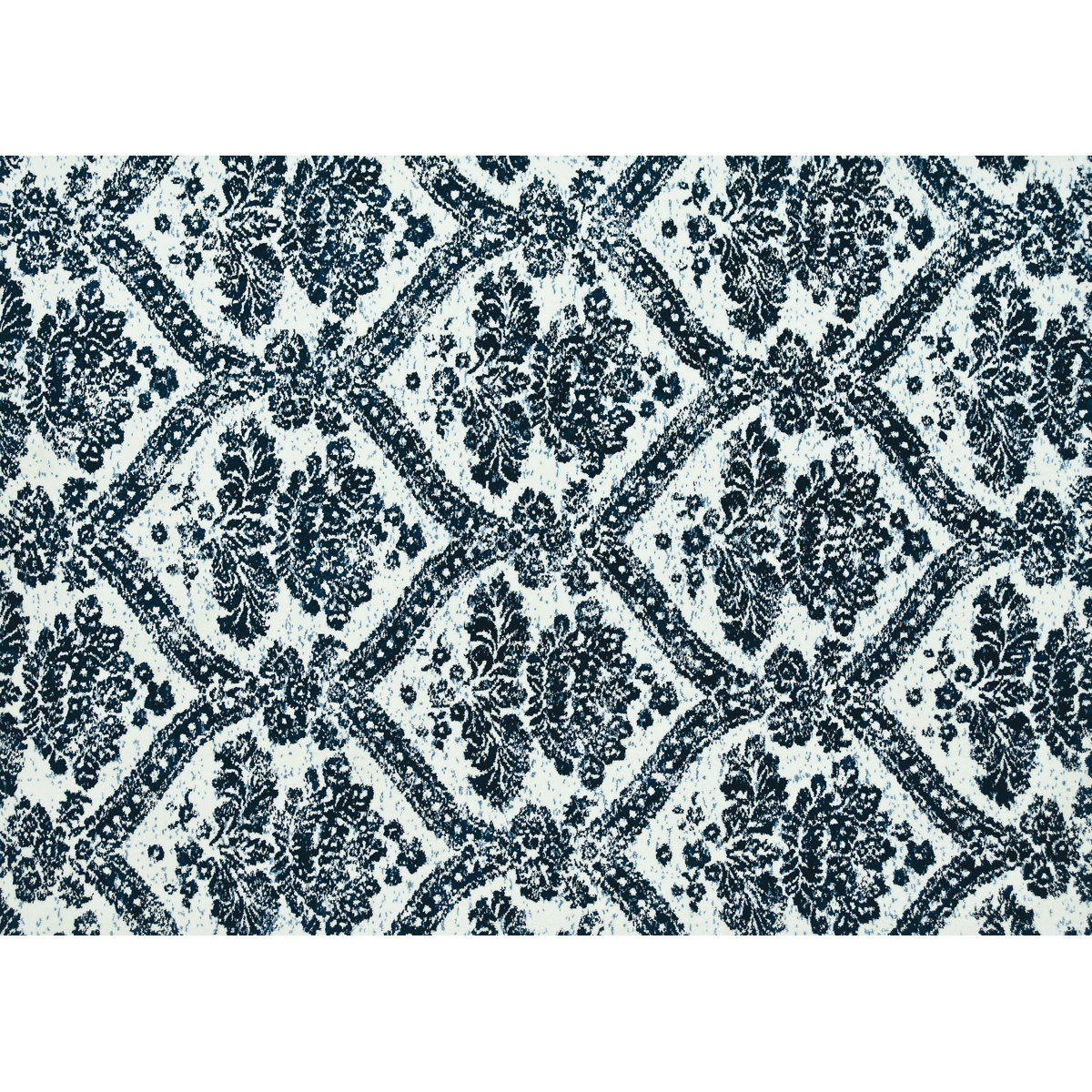 Alcott Hill® Keiper Damask Indigo Blue/White Area Rug | Wayfair