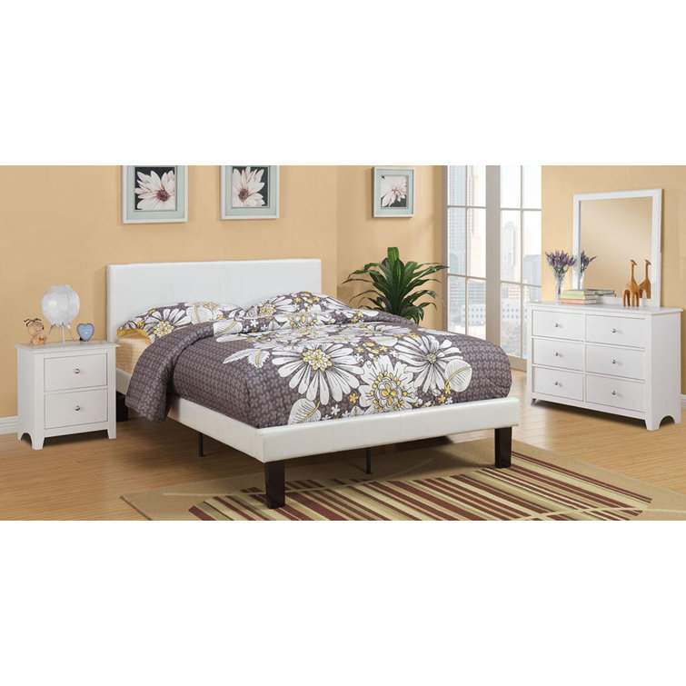 F&L Homes Studio Will Full / Double Upholstered Platform 4 Piece ...