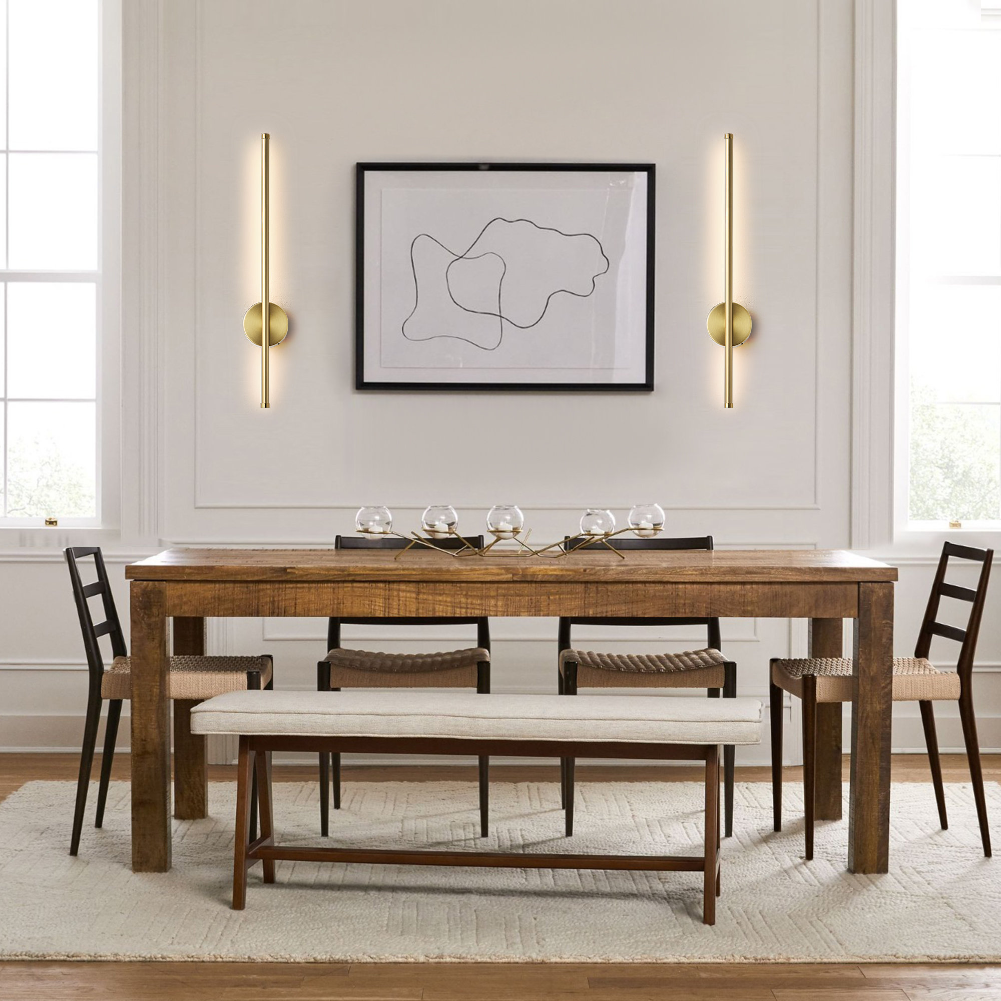 Wrought Studio™ 2-Pack Battery Operated Modern LED Wall Sconces with ...