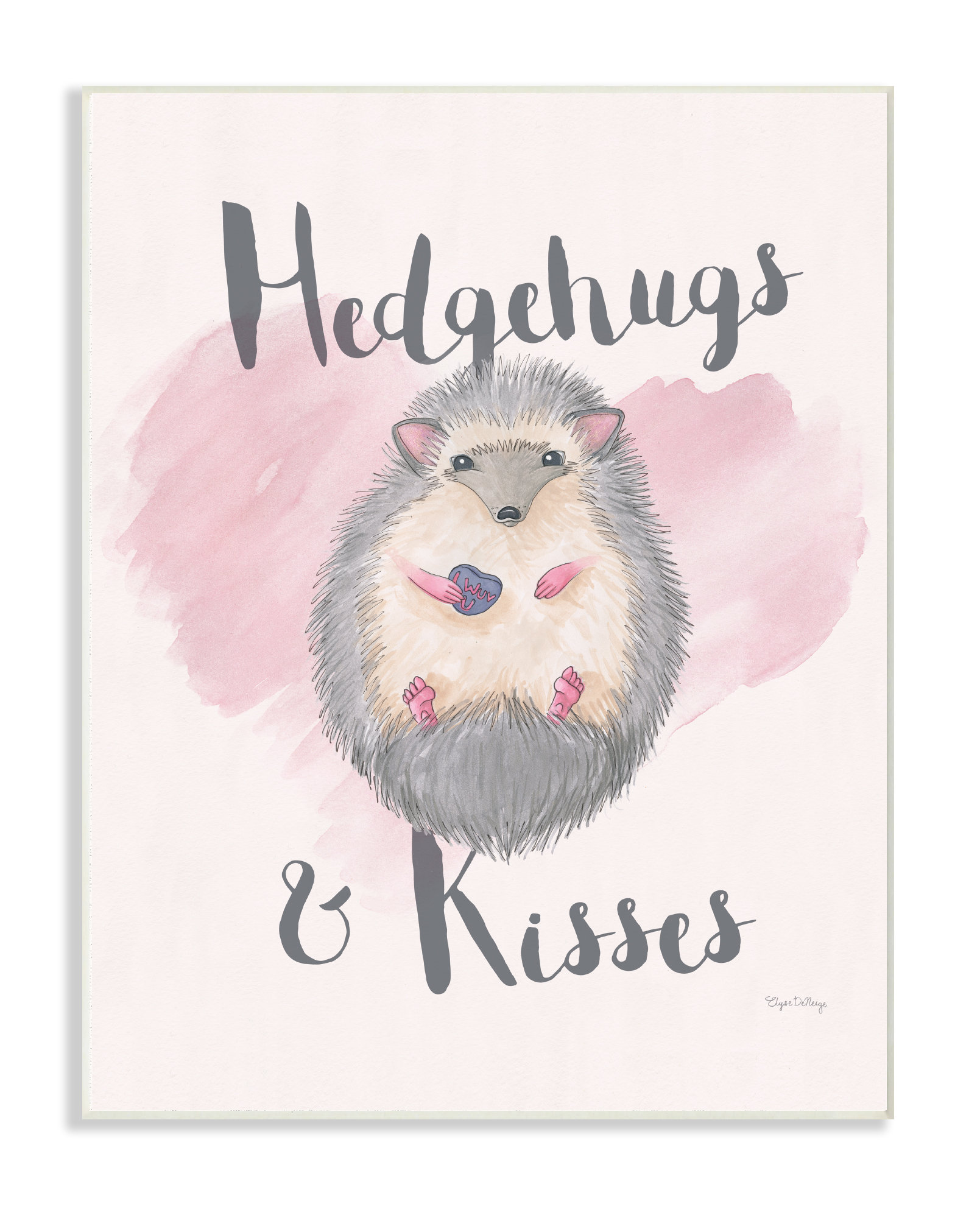Wrought Studio™ 'Hedgehugs And Kisses' Graphic Art on Canvas | Wayfair