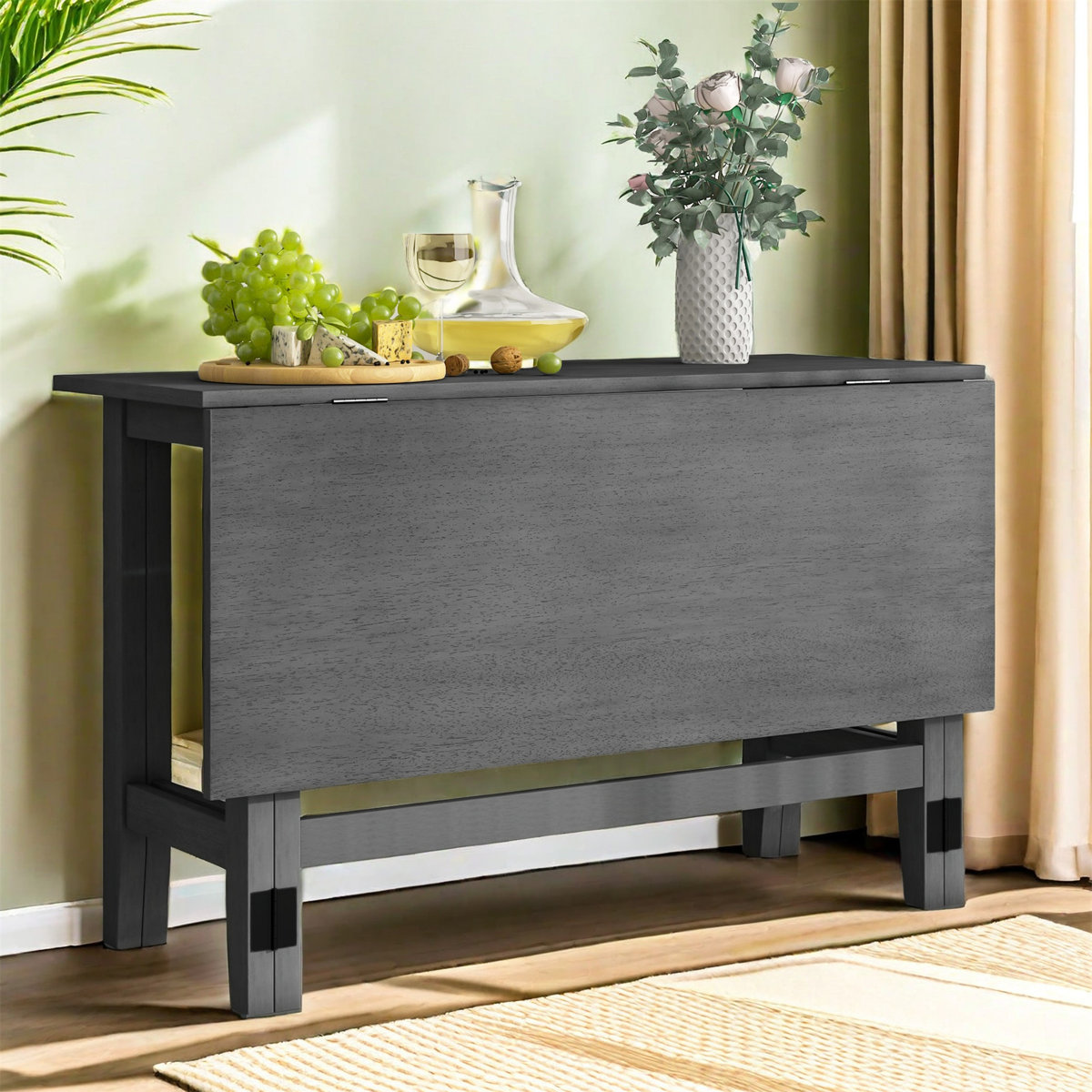 Ophelia & Co. Farmhouse Wood Extendable Dining Table With Drop Leaf ...