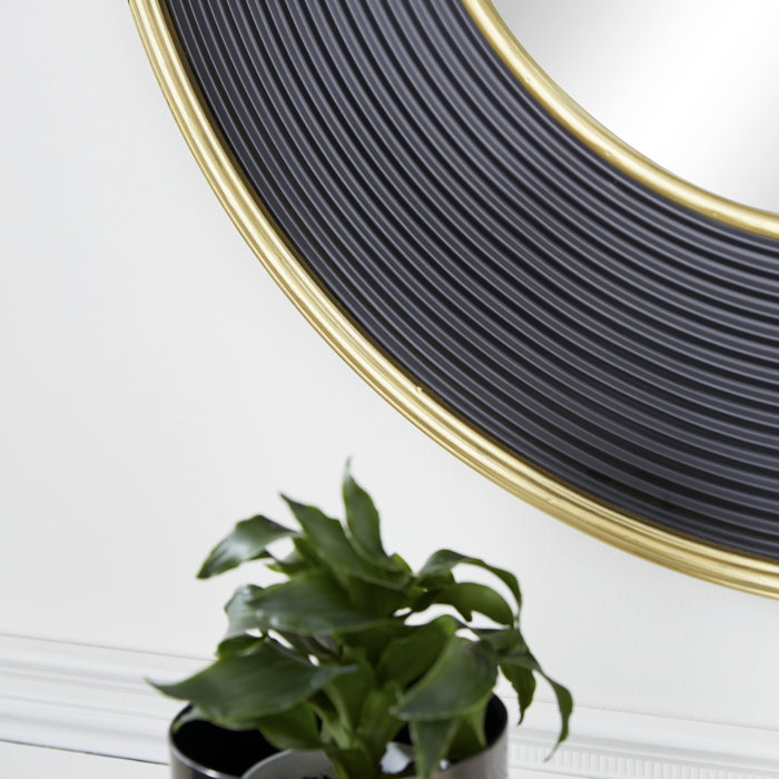 CosmoLiving by Cosmopolitan Large Gold And Black Metal Rimmed Wall ...