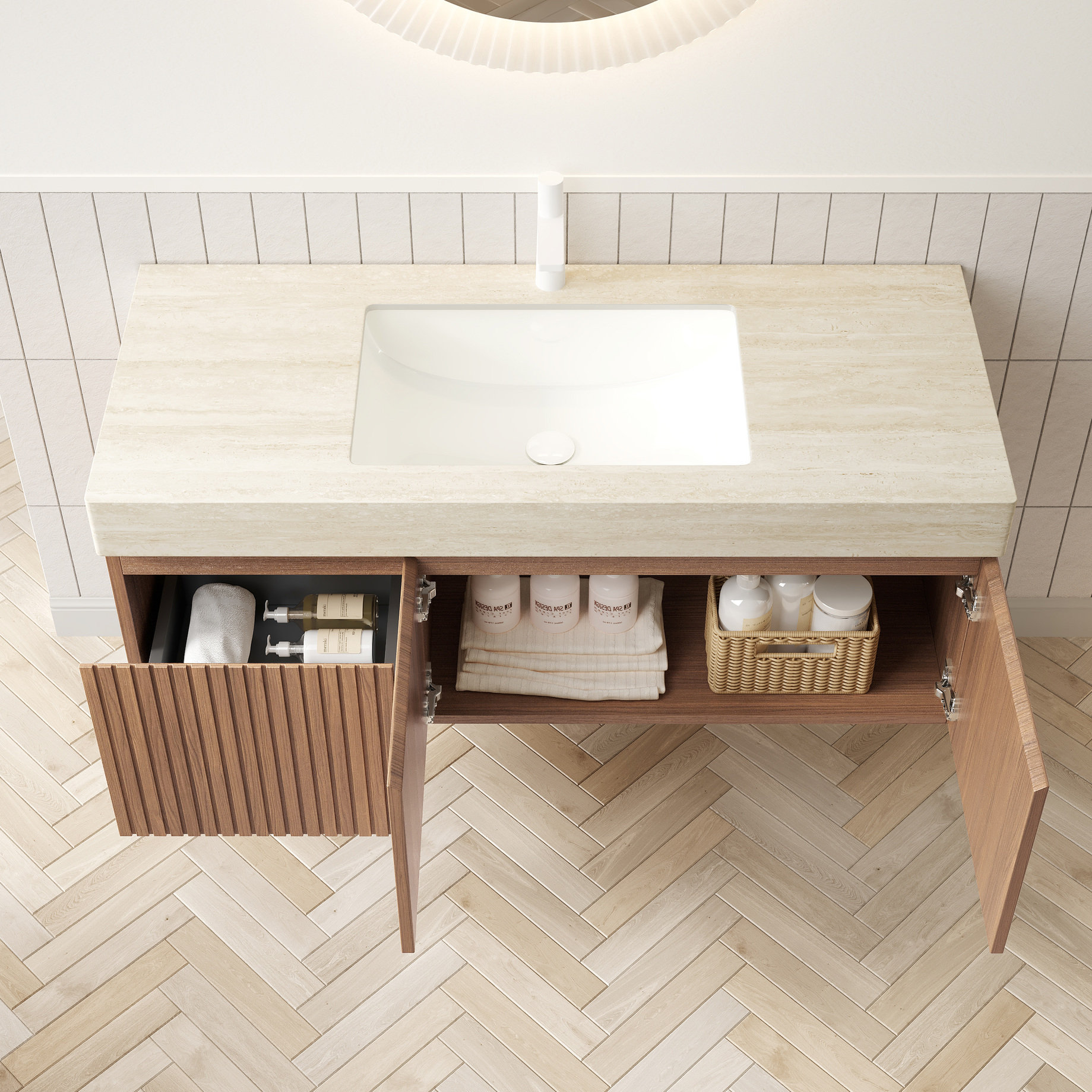 Latitude Run® 48" Bathroom Vanity With -pattern Countertop, Sink, 2 ...