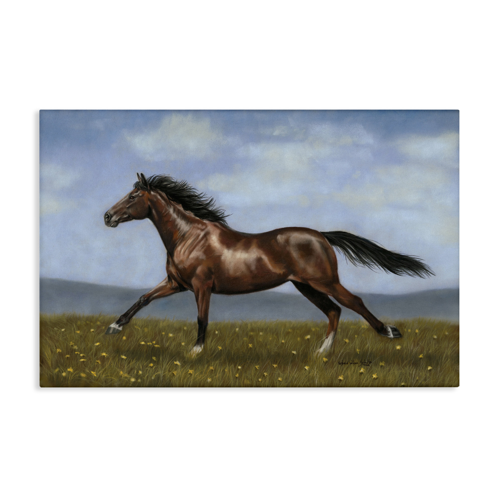 Union Rustic Brown Running Mare Canvas Wall Art by Victoria Schultz ...