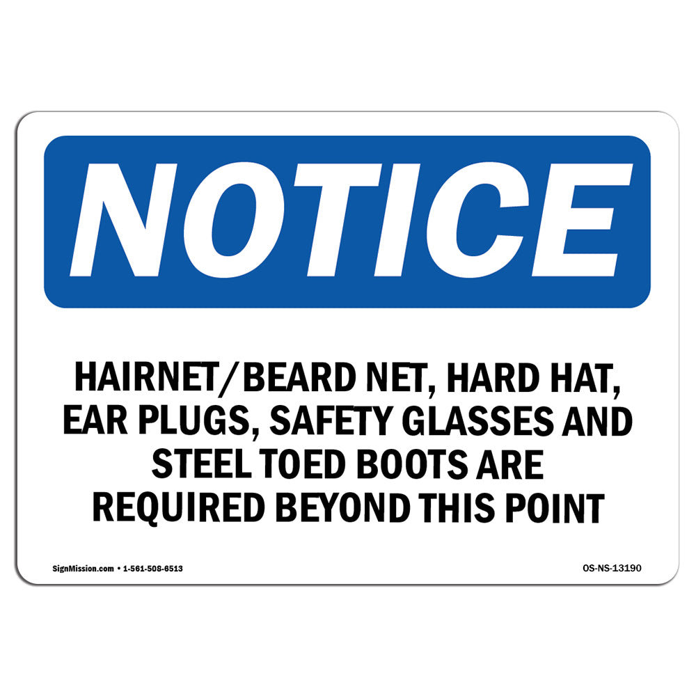 SignMission Hairnet Beard Net Hard Hat Ear Plugs Sign | Wayfair