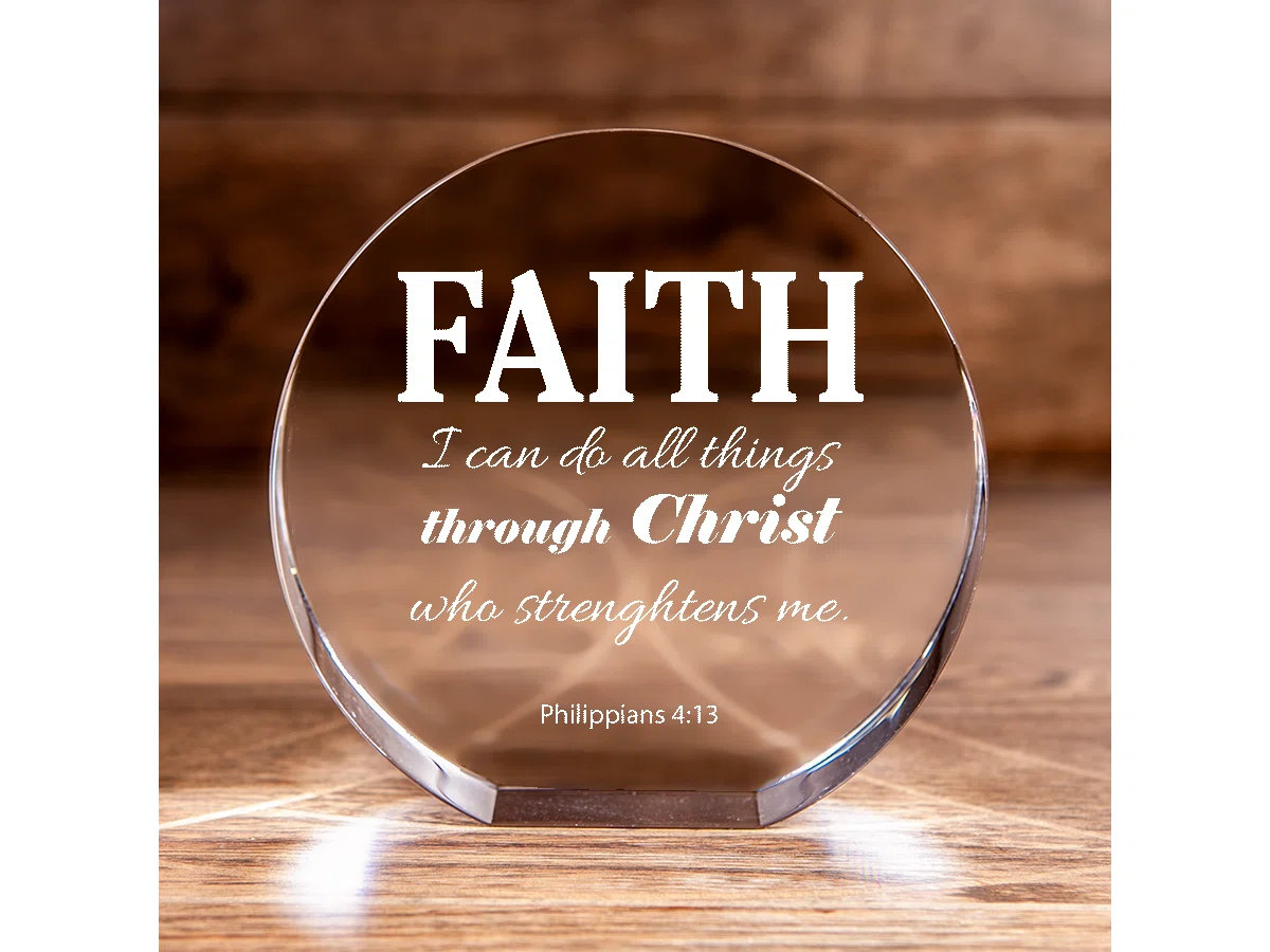 Trinx Jerralyn Philippians 4:13 Faith Circle Cut Crystal Christian ...