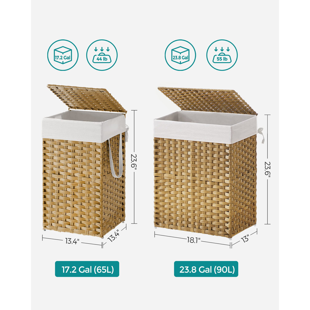 COAHAHA Goose Foldable Laundry Hamper - 65L Capacity, Waterproof ...