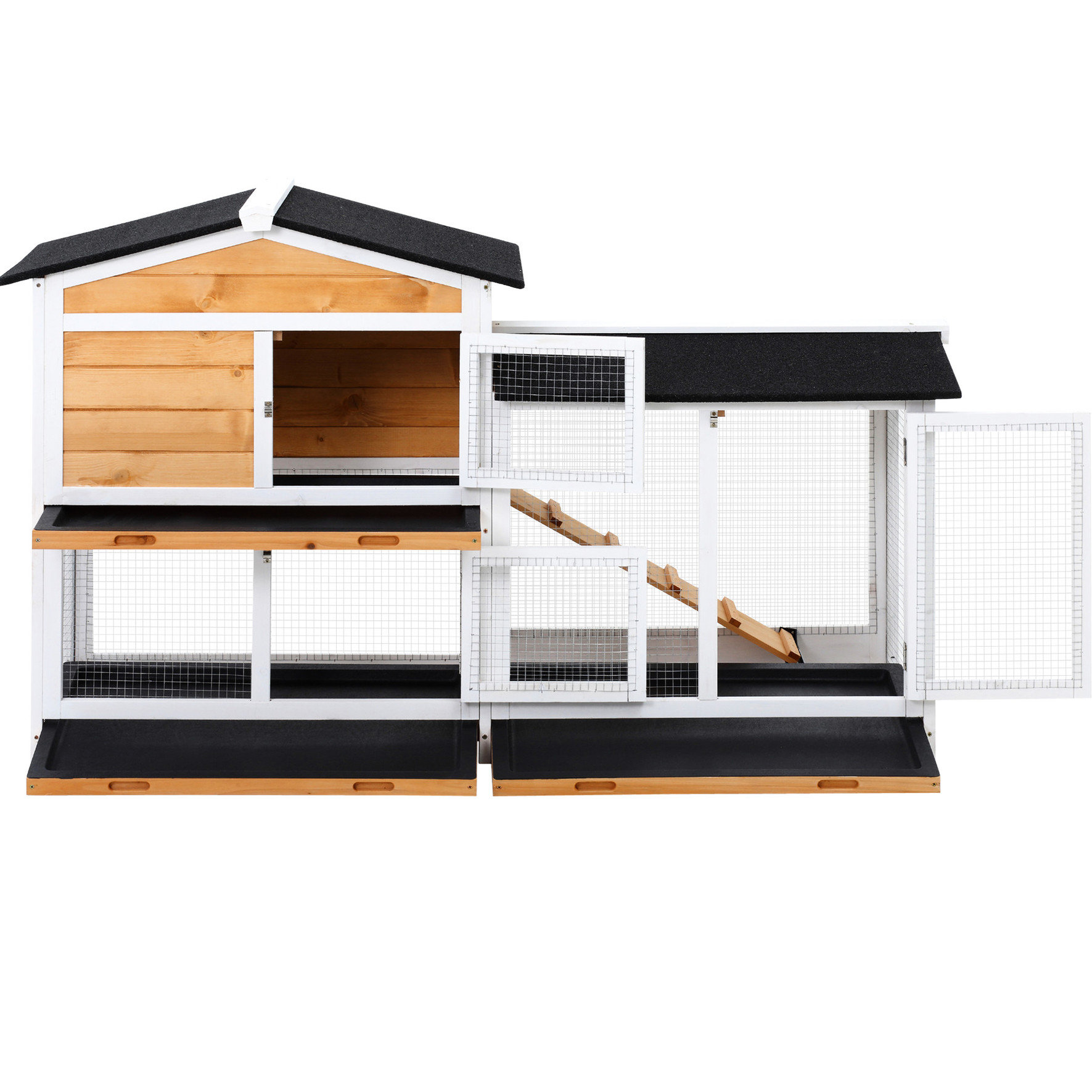 One Allium Way® 2-story Rabbit From - Yellow Wooden With Large Living ...