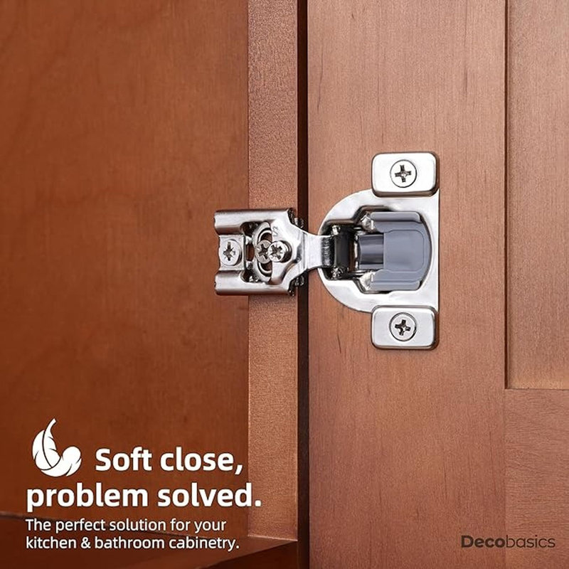 Decobasics 4 Pack 1/2 Self Closing Face Frame Cabinet Hinges Brushed ...