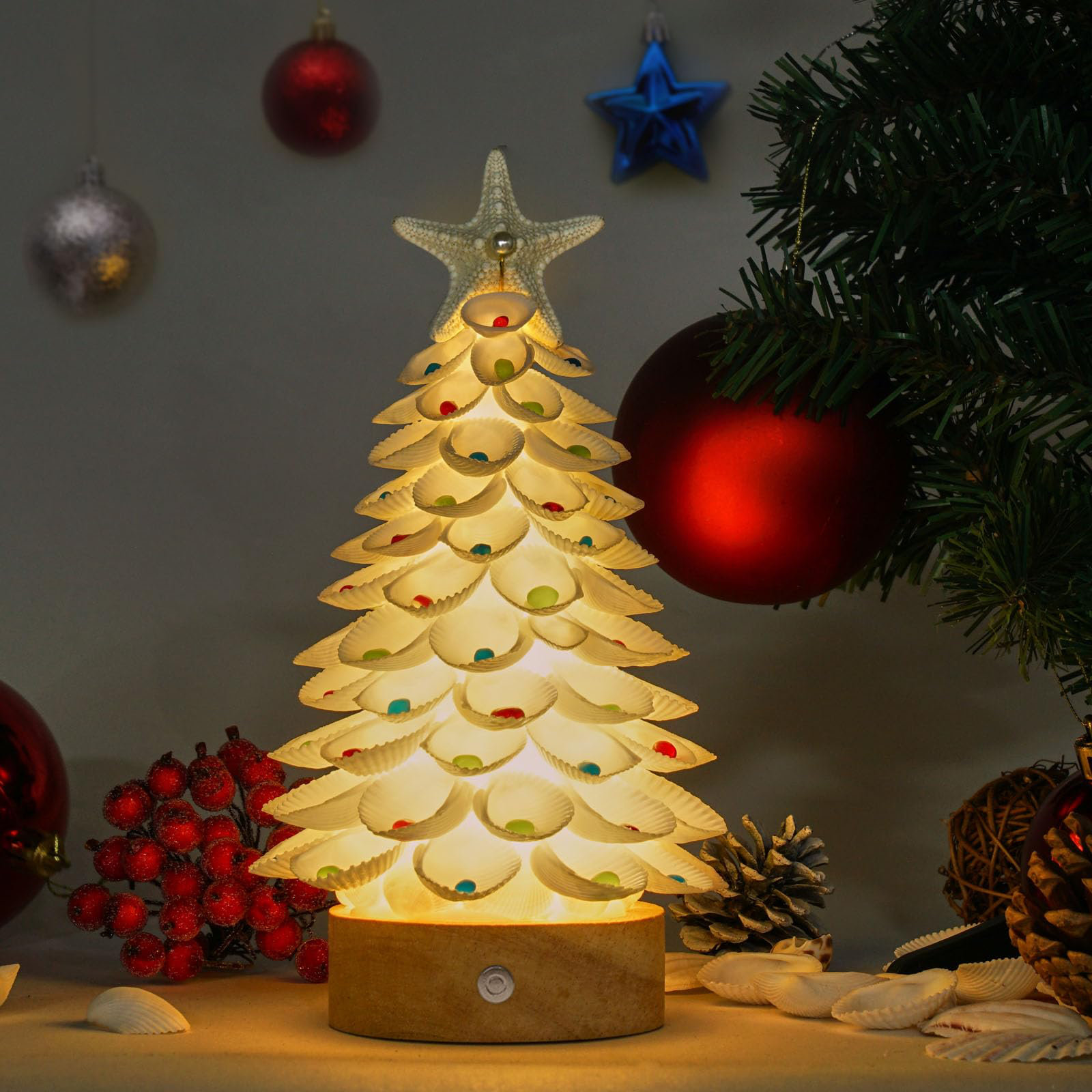 The Holiday Aisle® Shells Christmas Tree with LED Light | Wayfair