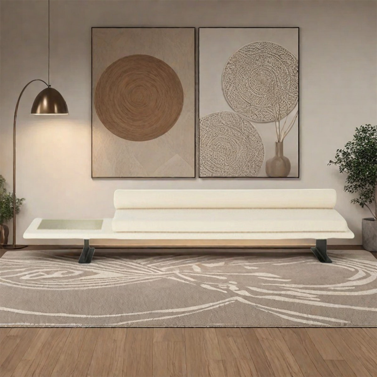 Zhang's SereneLodge Simple bench Resting bench long strip metal base ...