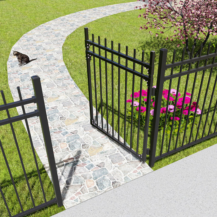 XCEL 60'' H x 48'' W Black Metal Gate & Reviews | Wayfair