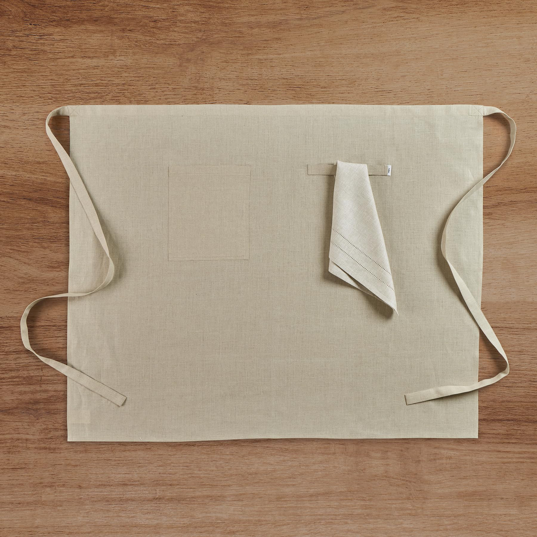 Solino Home Linen Midi Bistro Apron - 100% Pure Linen Apron | Wayfair