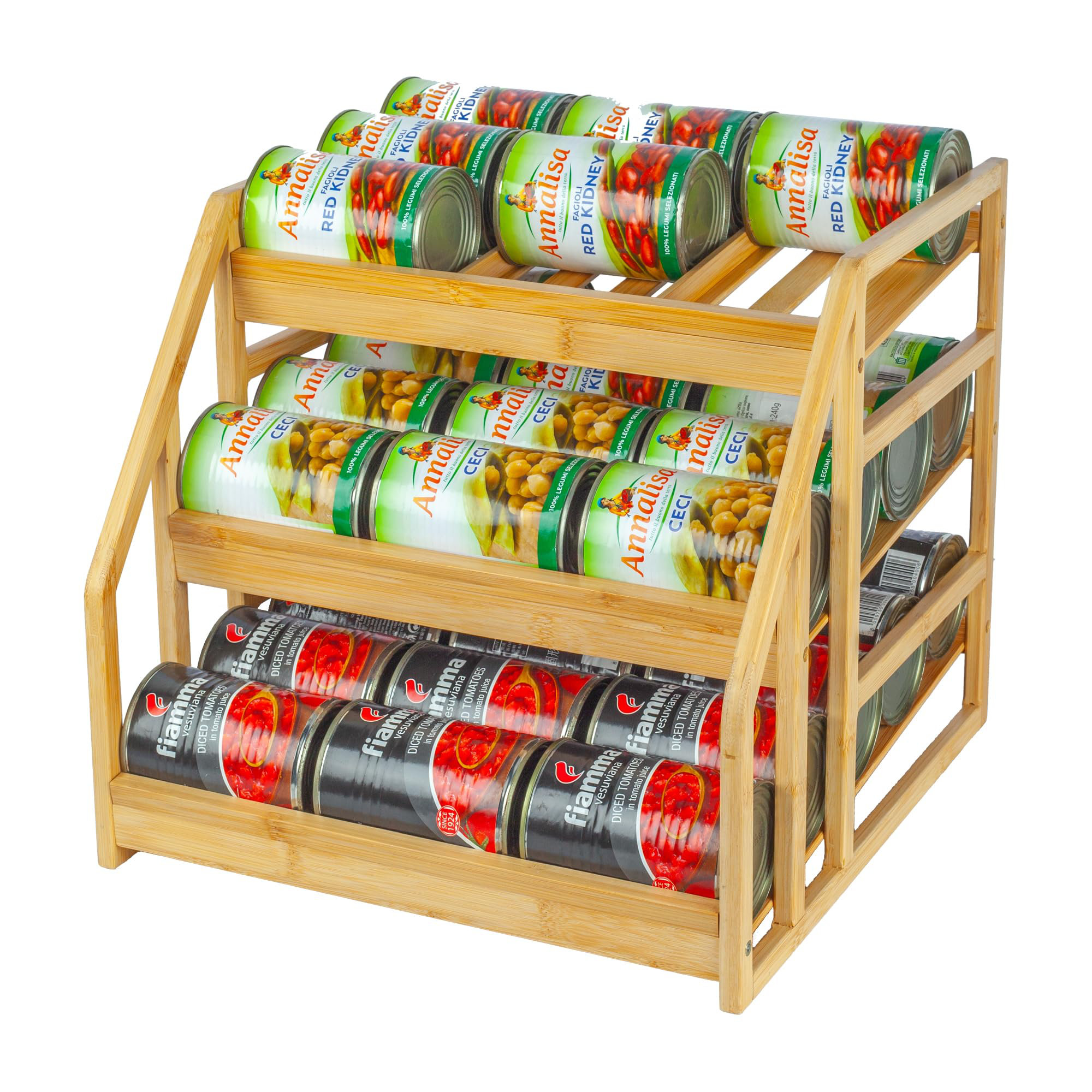 Ophelia & Co. Bamboo Can Rack Organizer, Kitchen Pantry Storage, 36 Can ...