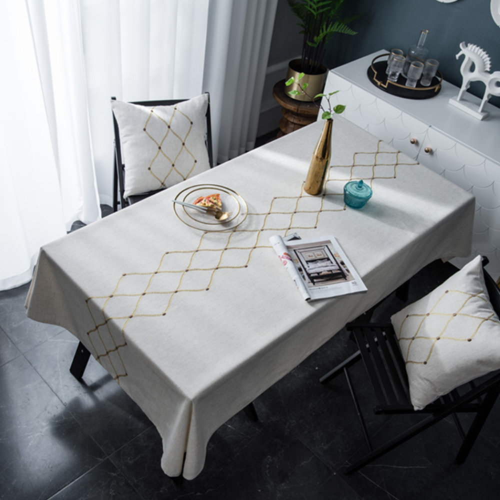 Union Rustic Ivadelle Rectangle Striped Linen Tablecloth | Wayfair