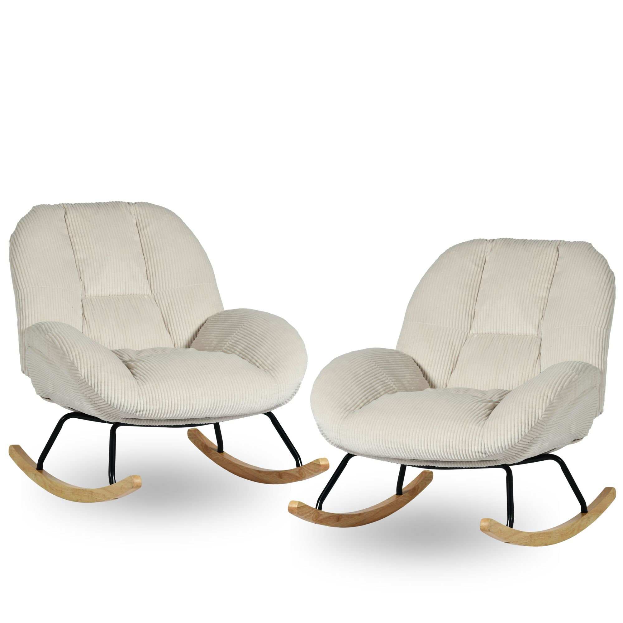 39F inc Modern Corduroy Waiting Room Rocking Chair with Upholstered ...