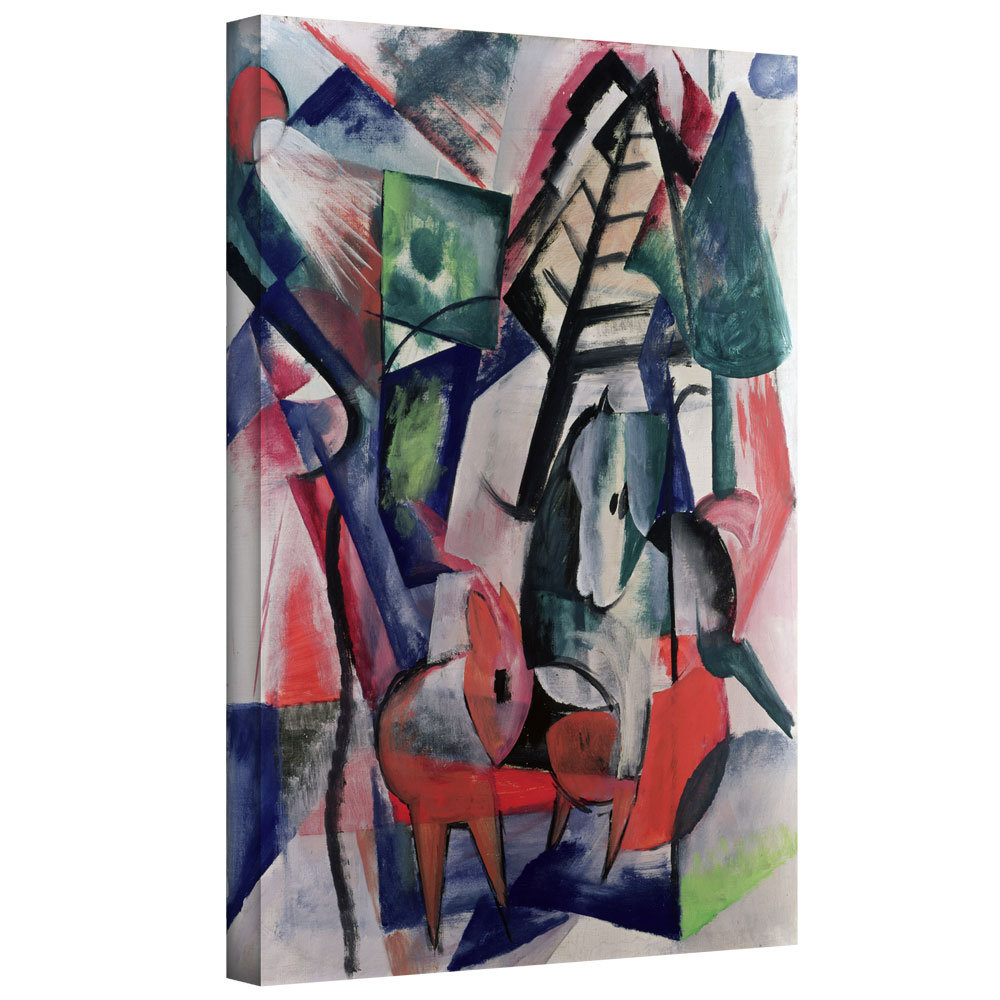 ArtWall 'Animals Under Trees' by Franz Marc Painting Print on Wrapped ...
