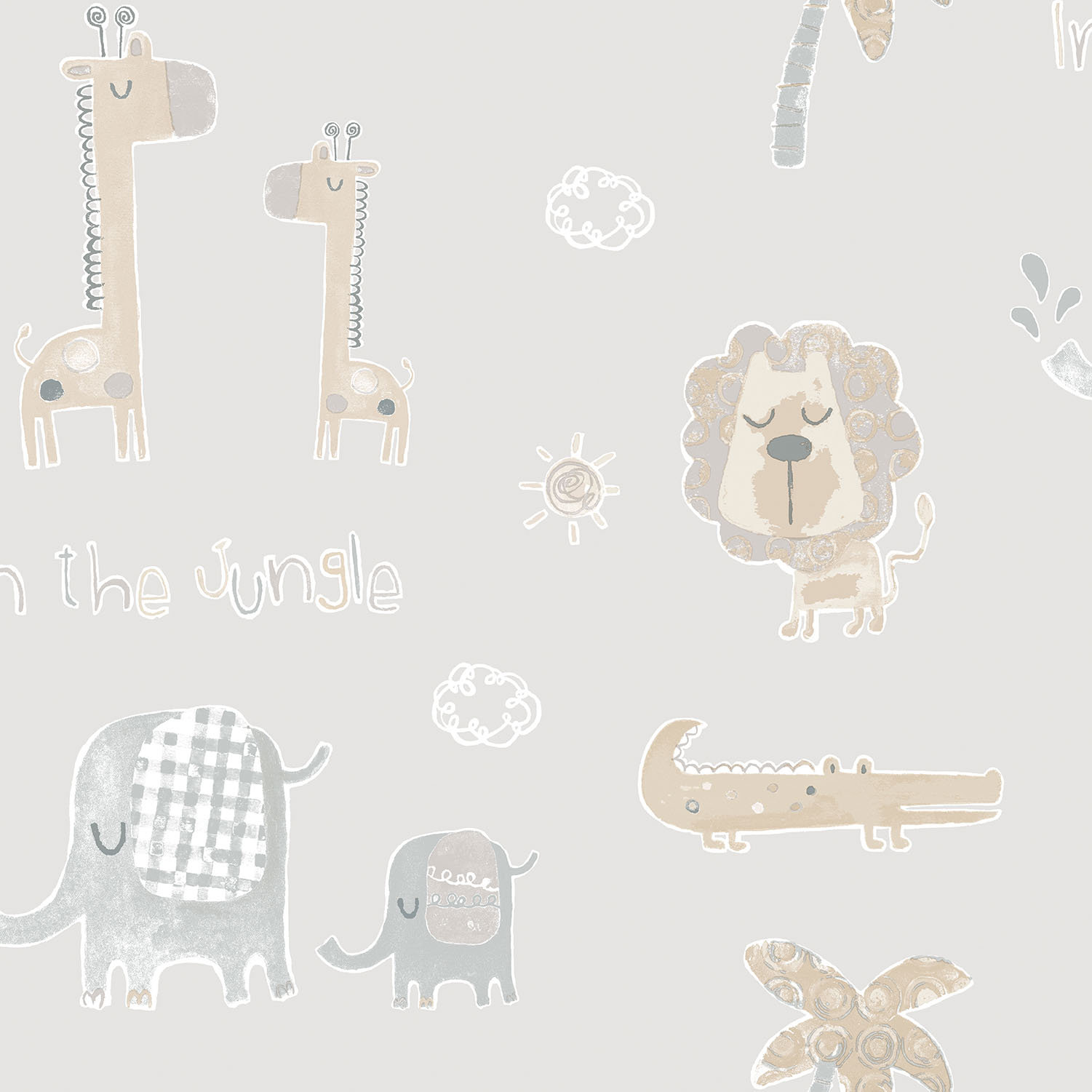 Galerie Wallcoverings Tiny Tots 2 Jungle Friends Design 33' L x 21" W ...