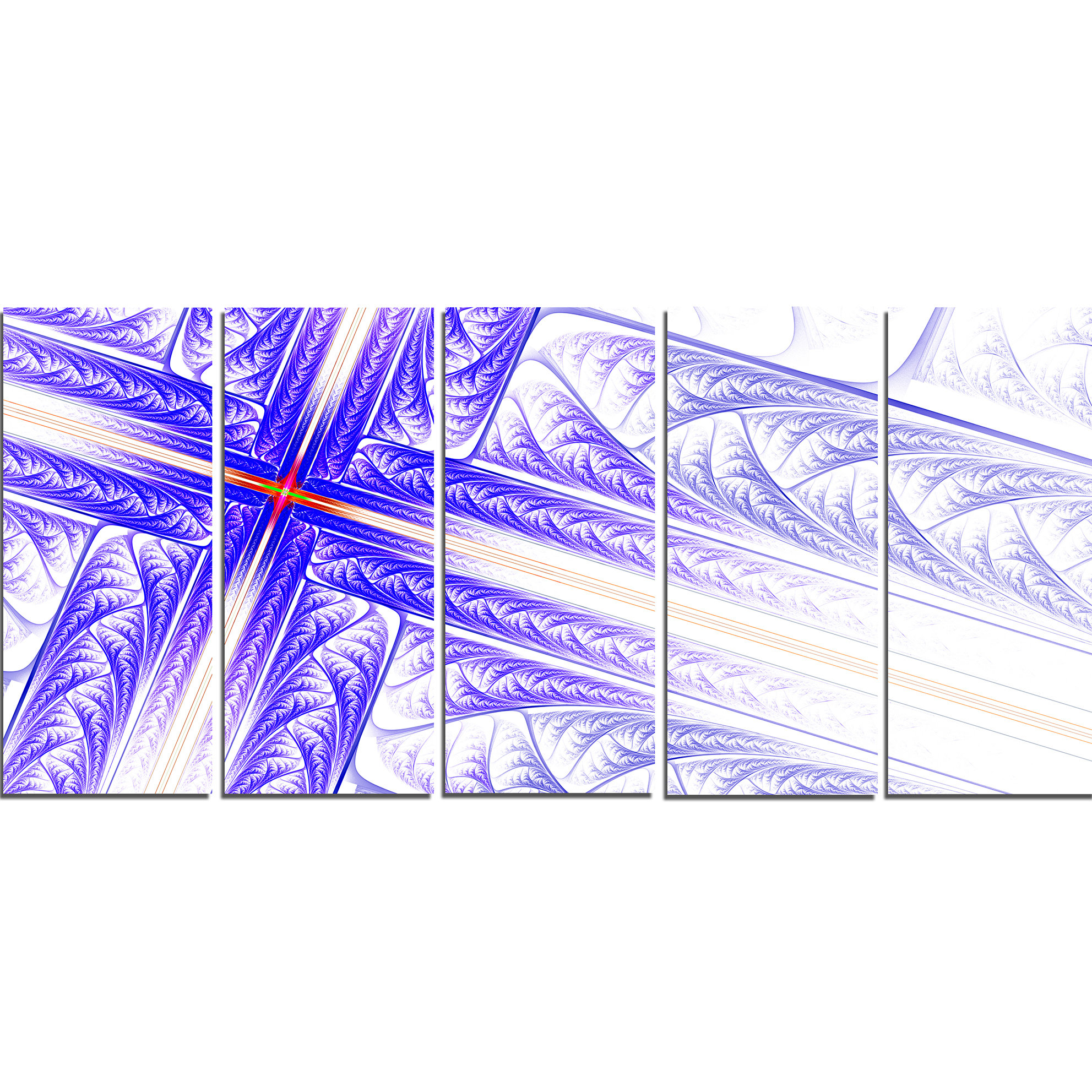 Design Art 'Blue Fractal Cross Design' Graphic Art Print Multi-Piece ...