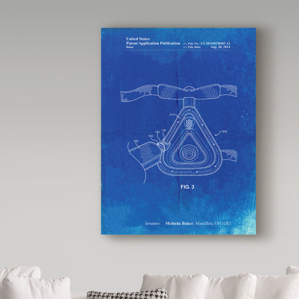 Trademark Art 'Cpap Mask' Drawing Print on Wrapped Canvas - Wayfair Canada