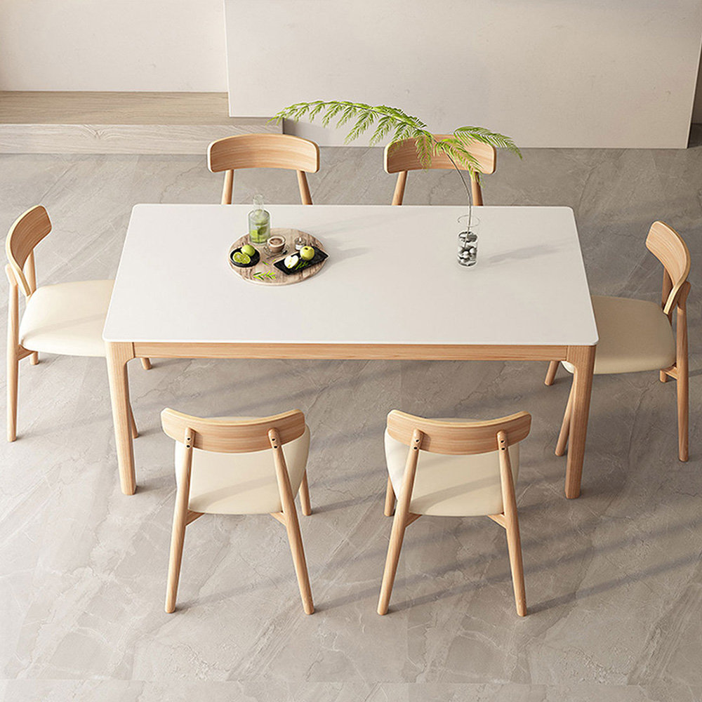 Open Edge Sports 4 - Person White Rectangular Solid Wood Sintered Stone ...