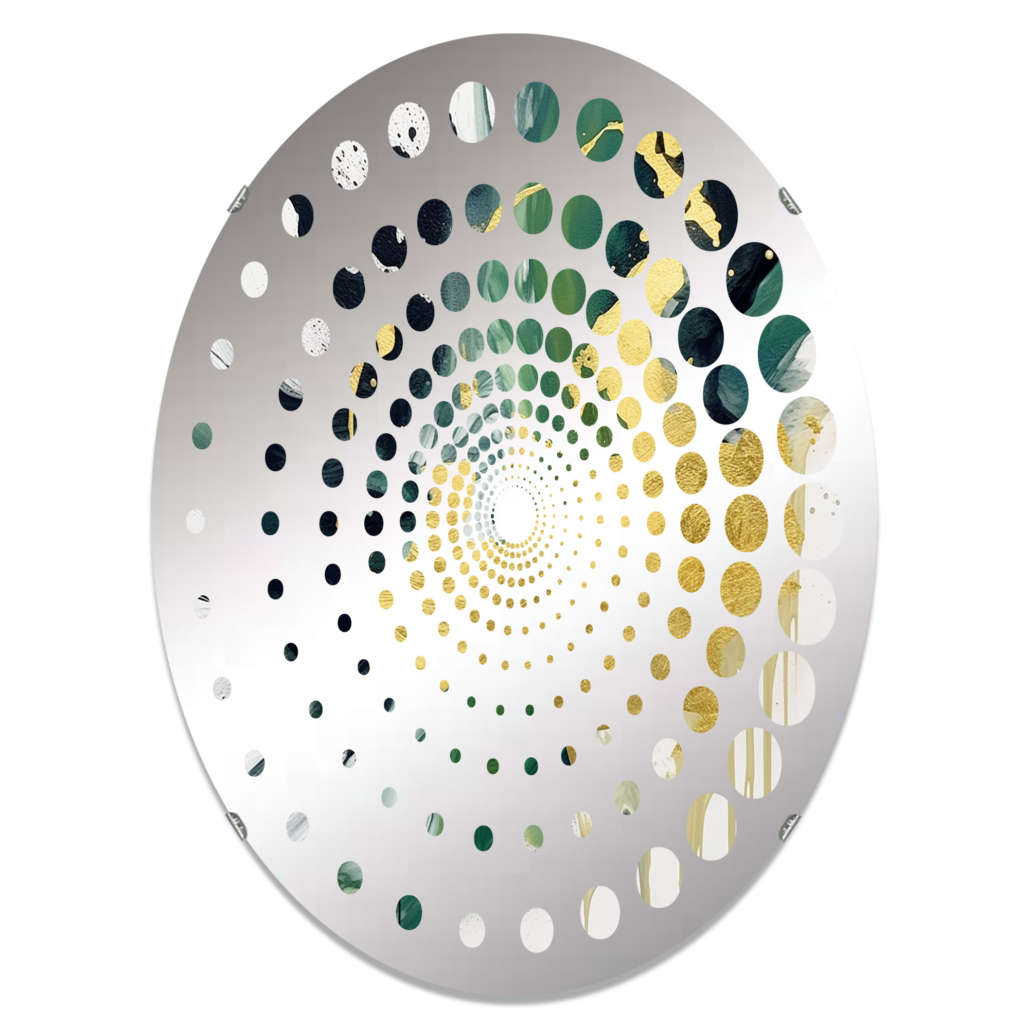 East Urban Home Green And Yellow Splash - Spiral Dot Decorative Mirror ...