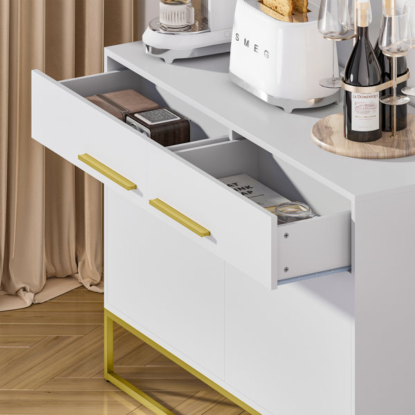 Mercer41 Moona 47'' Modern Luxurious Sideboard Buffets with 2 Drawers ...