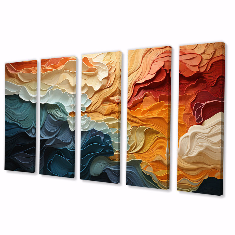 Wade Logan® Biomorphism Organic Forms V - 5 Piece Wrapped Canvas Print ...