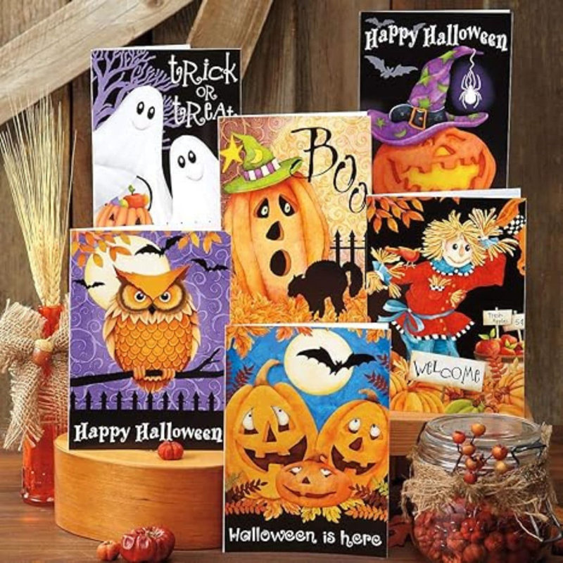 The Holiday Aisle® Halloween Greeting Cards: Themed Holiday Set | Wayfair