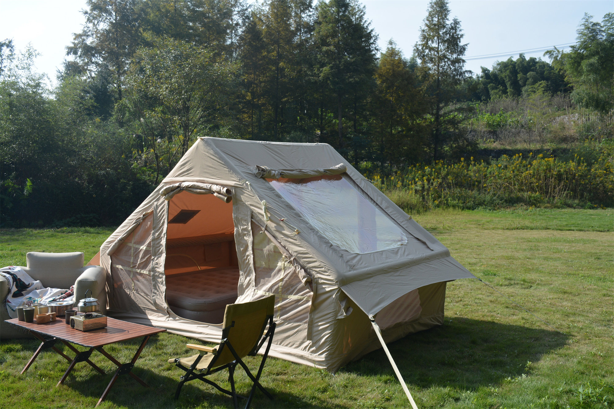 Sybertruck Inflatable Camping Tent Easy Setup 4 Season Glamping Tent ...